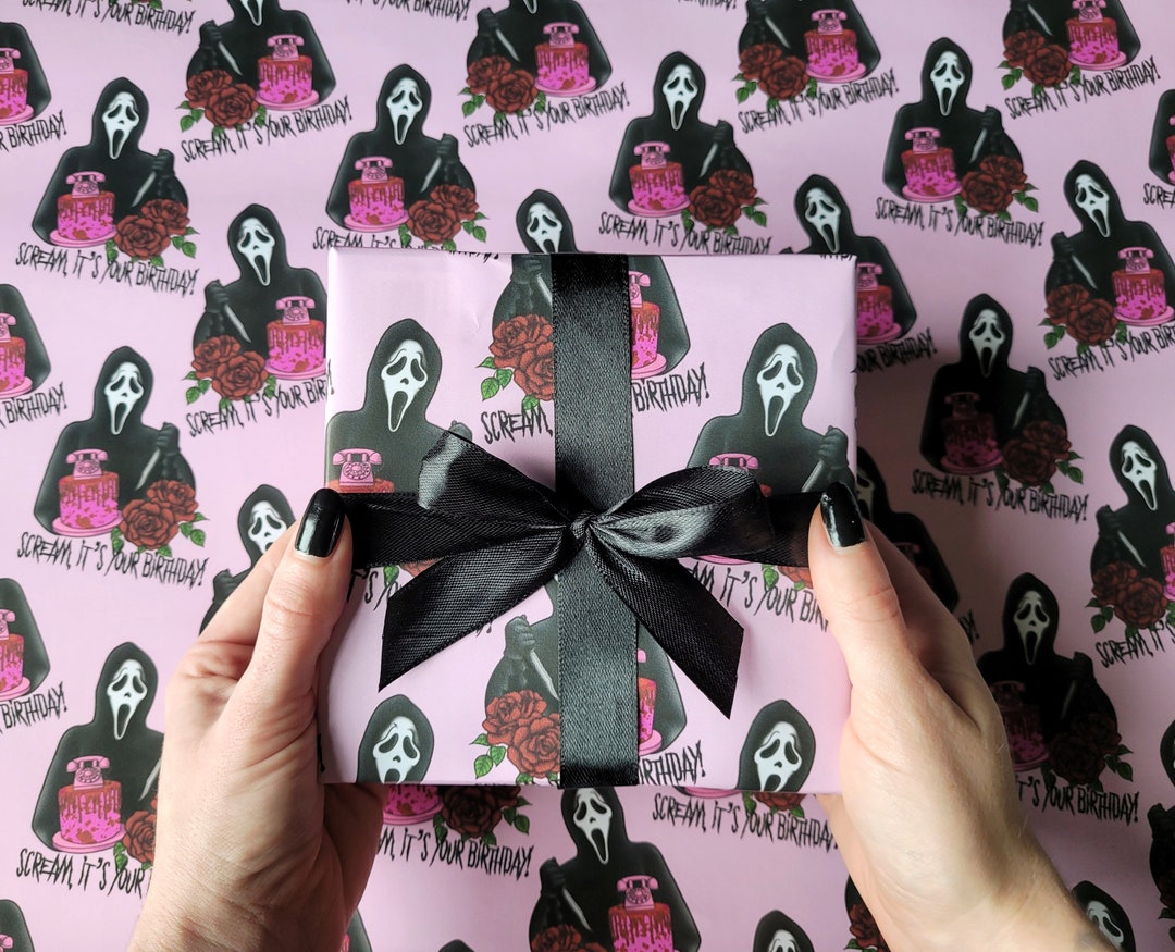 Scream, It's Your Birthday Grimwrap Horror Wrapping Paper, Gothic ...