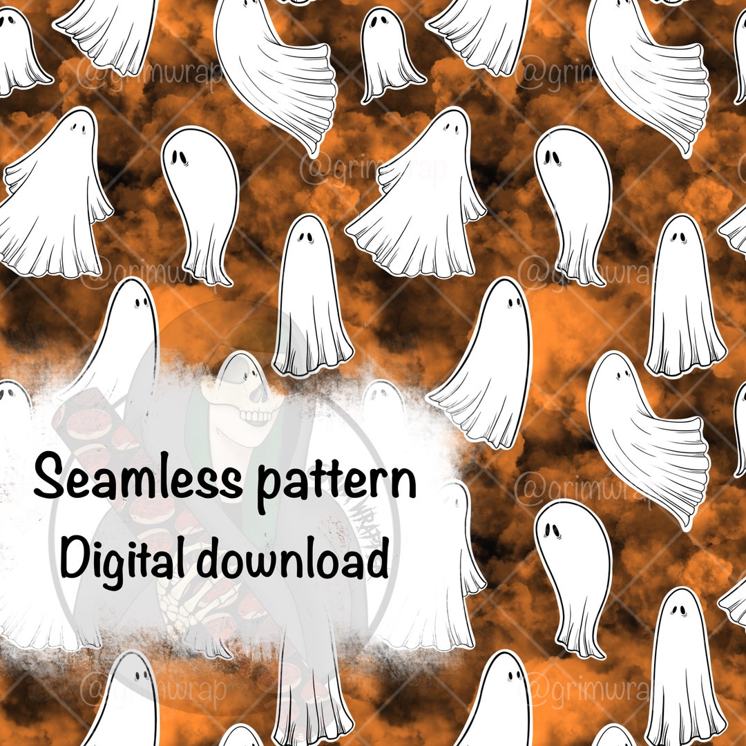 Simple Ghosts | Non Exclusive Digital Seamless Pattern | Halloween ...