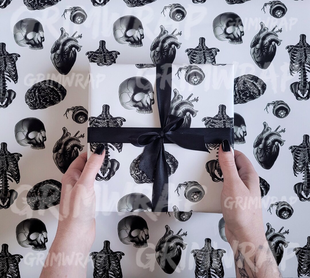 Anatomy Goth Gift Wrap | Creepy Skeleton Wrapping Paper - Etsy