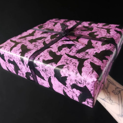Dark Red Basic Bats Grimwrap Gothic Valentines Bat Wrapping - Etsy