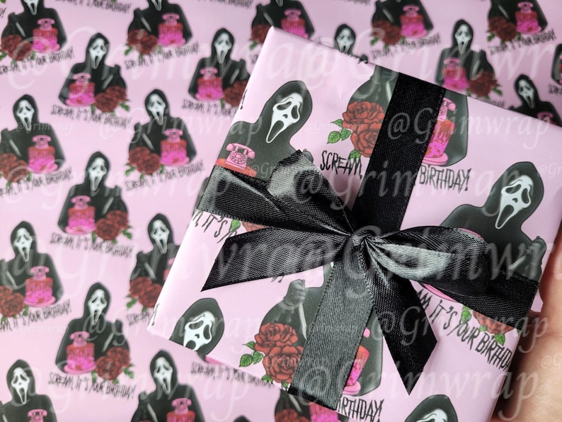 Scream, It's Your Birthday Grimwrap | Horror Movie Wrapping Paper ...