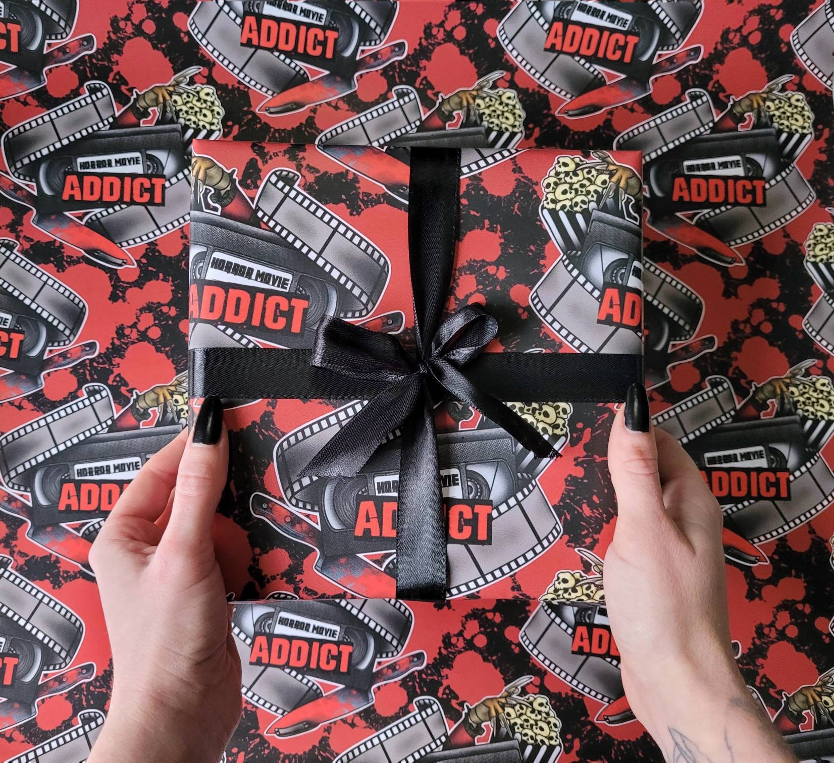 Horror Movie Addict Grimwrap Horror Wrapping Paper, Horror Movie Fan ...