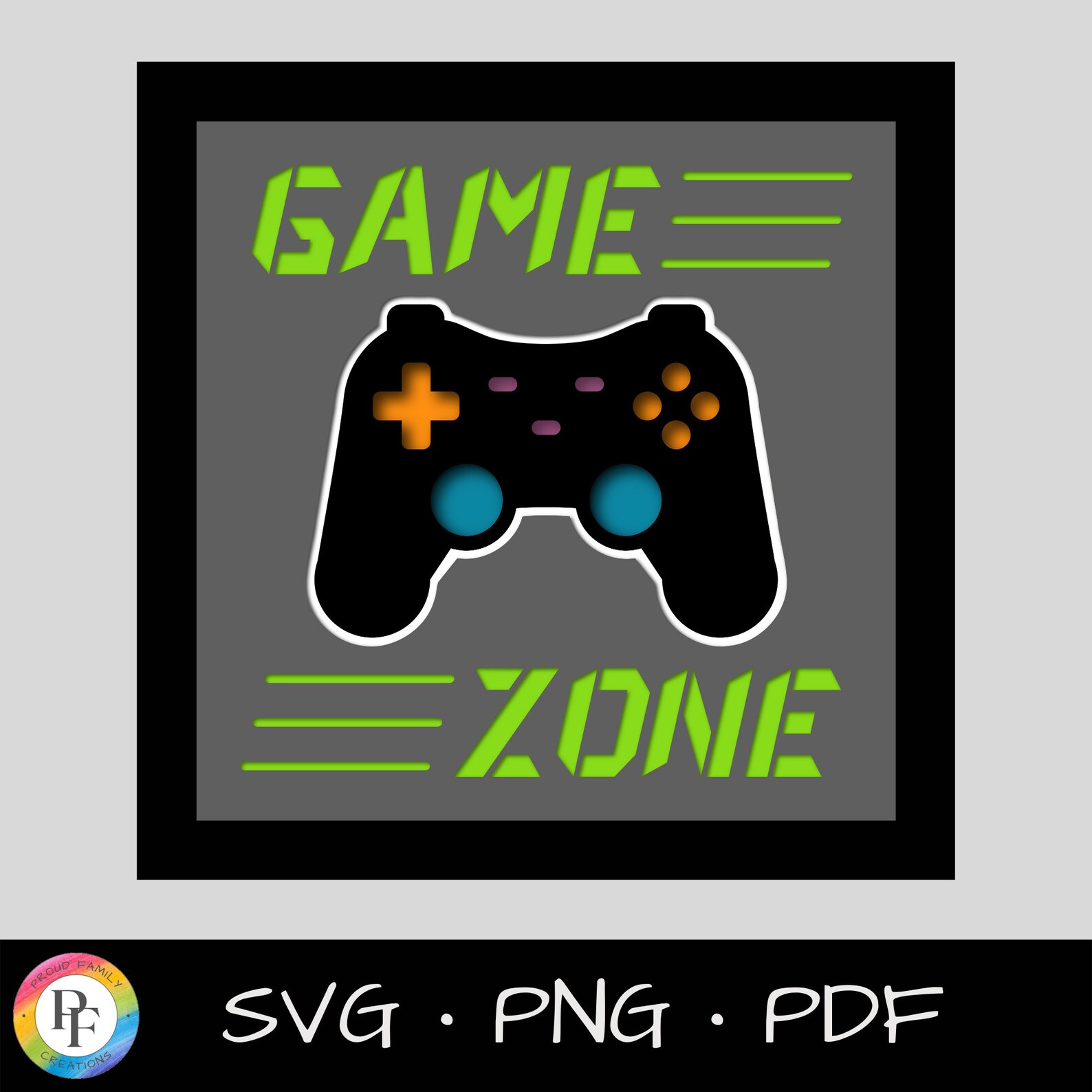 3d Game Zone SVG Gamer Shadow Box Game Room Svg Layered - Etsy