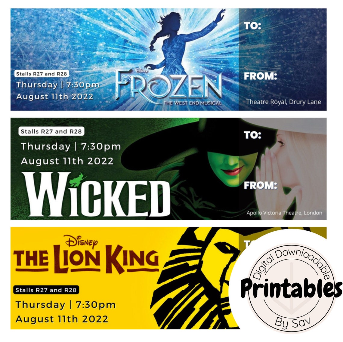 Personalised Musical Theatre Ticket - Digital Download, Digitally Sent ...