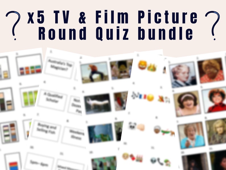 X5 TV & Film Picture Round Quiz Bundle - Digital Download, Digitally ...