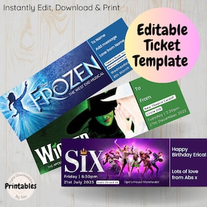 Editable Musical Theatre Ticket Template for Editing, Downloading ...