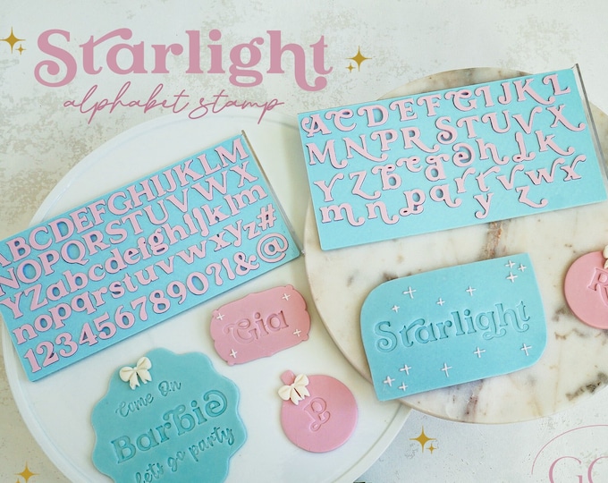 Mini Letters Complete Font Set Acrylic Impression Embosser Fondant ...