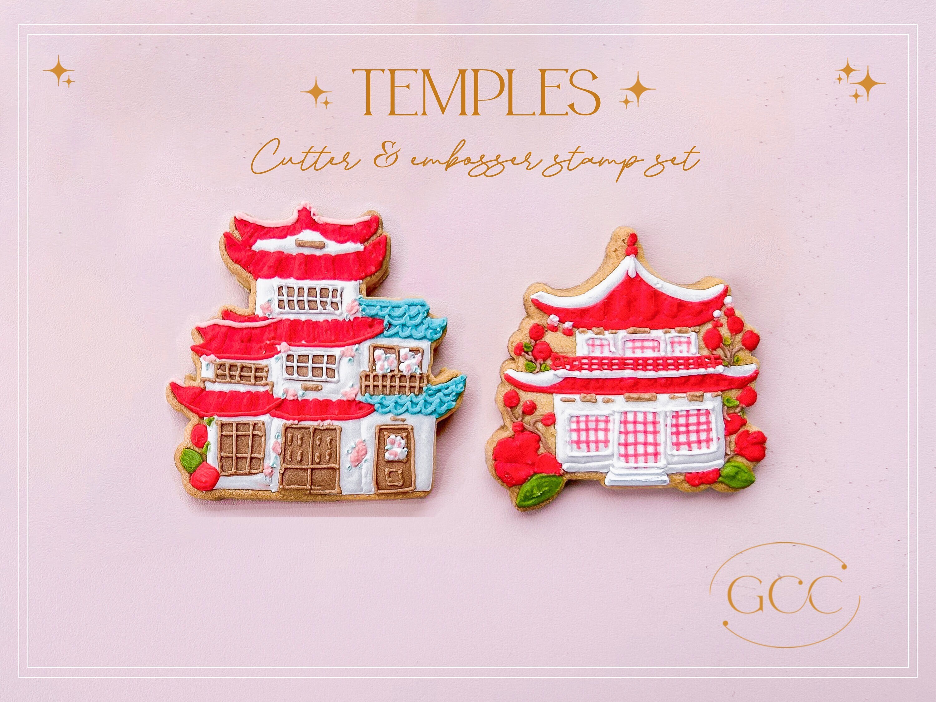 Lunar Temples Cookie Cutter Set | Asian Traditional Shrines Oriental ...