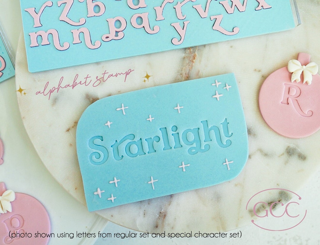 Starlight Alphabet Stamp Cake Stamp, Cookie Fondant Decorating Supply ...