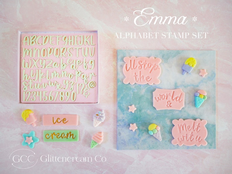 Emma Alphabet Stamp Cake Stamp Cake / Cookie Fondant - Etsy