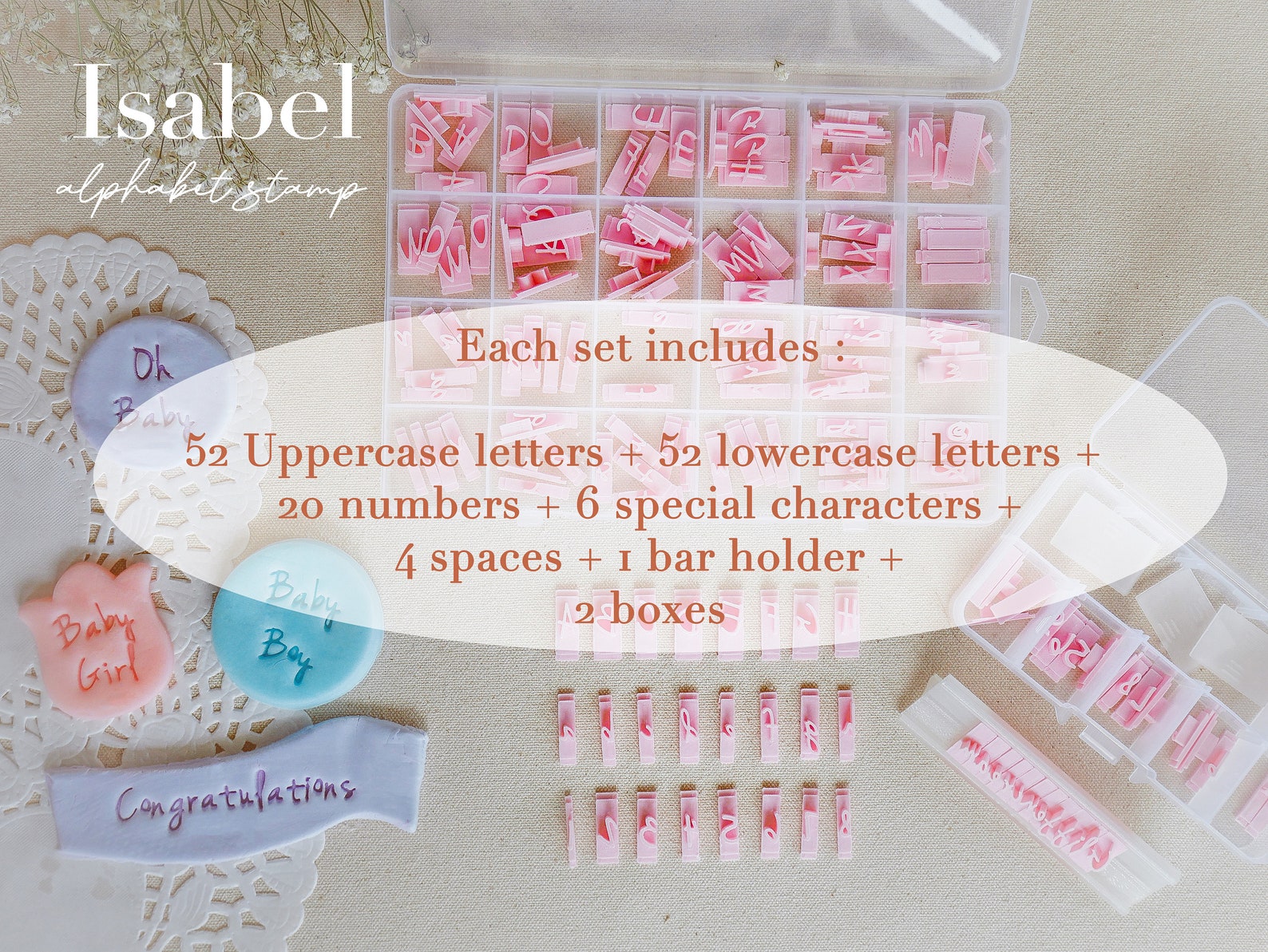 Isabel Alphabet Stamp Cake / Cookie Fondant Stamp, Cake Decorating ...