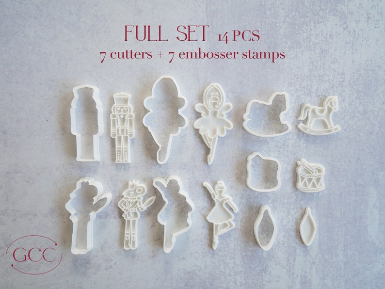 Christmas Nutcracker 14 Pcs Cookie Cutter & Stamp Set - 3D Printed ...