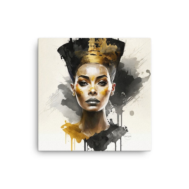 Goddess Aphrodite Canvas Watercolor Portrait of Egyptian Queen Black ...