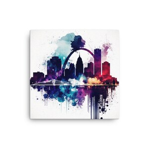 Abstract Painting of the City of St. Louis Watercolor Painting Print ...