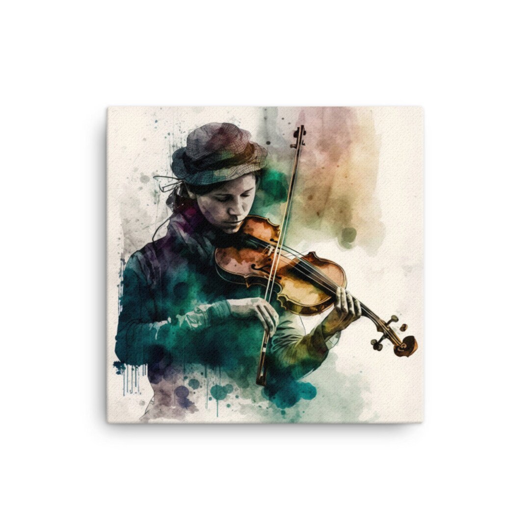 Violinist Watercolor Canvas Print Violin Wall Art Music, Gift for Music ...