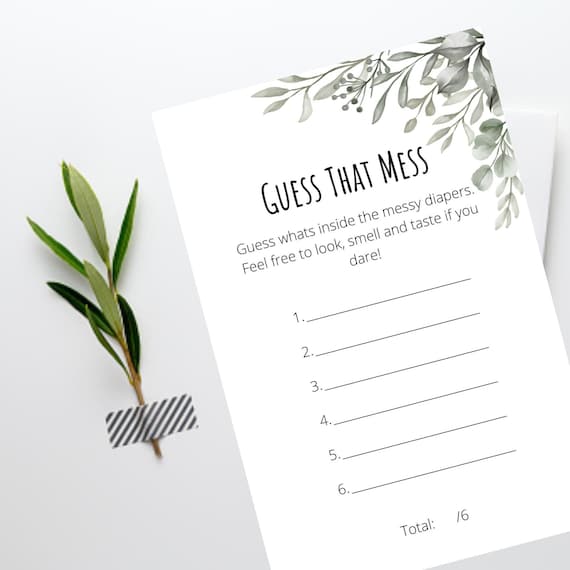 Guess That Mess Baby Shower Diaper Game - Etsy