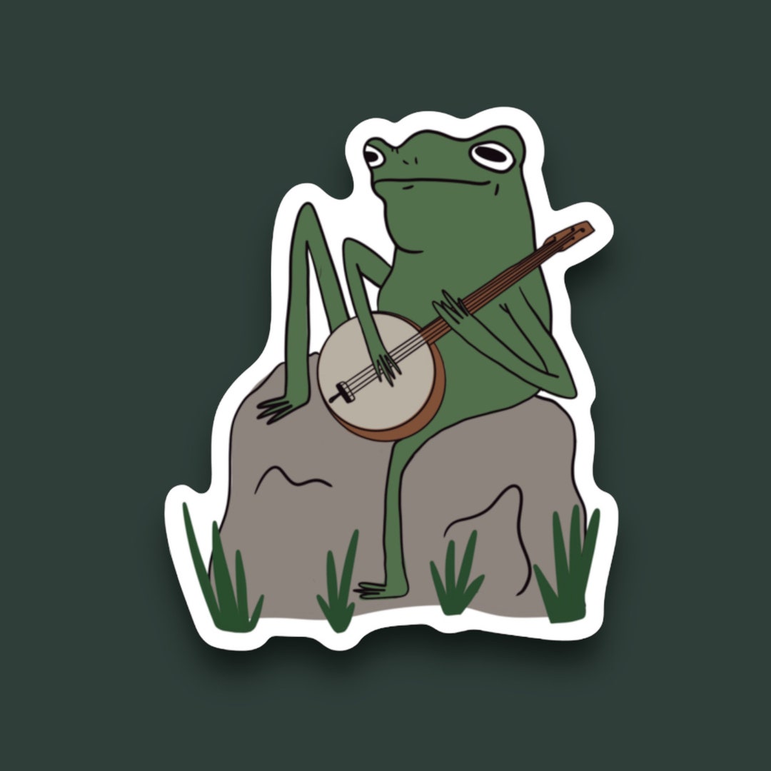 Frog With Banjo | Waterproof, Weatherproof, Vinyl Sticker - Etsy