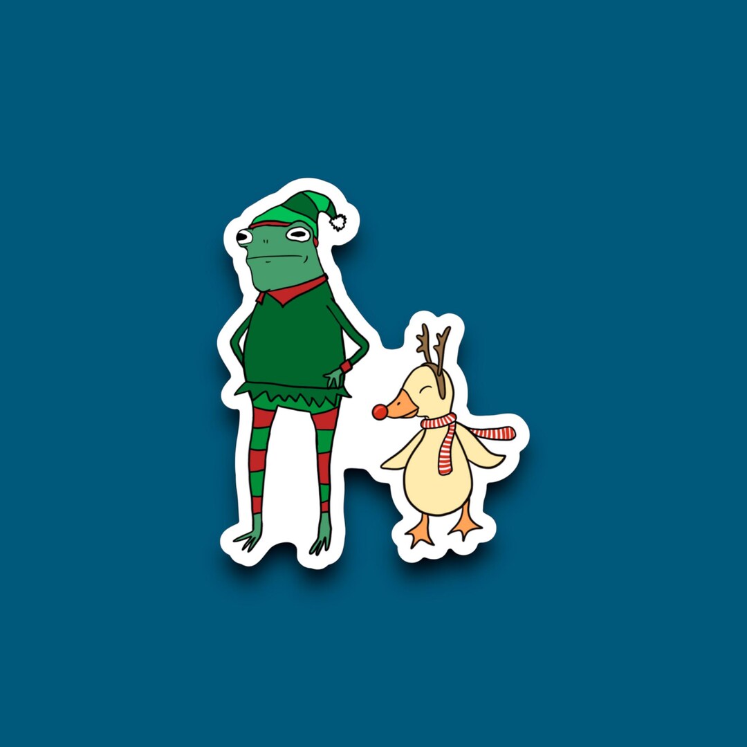 Elf Frog and Duck | Waterproof, Weatherproof, Vinyl Sticker - Etsy