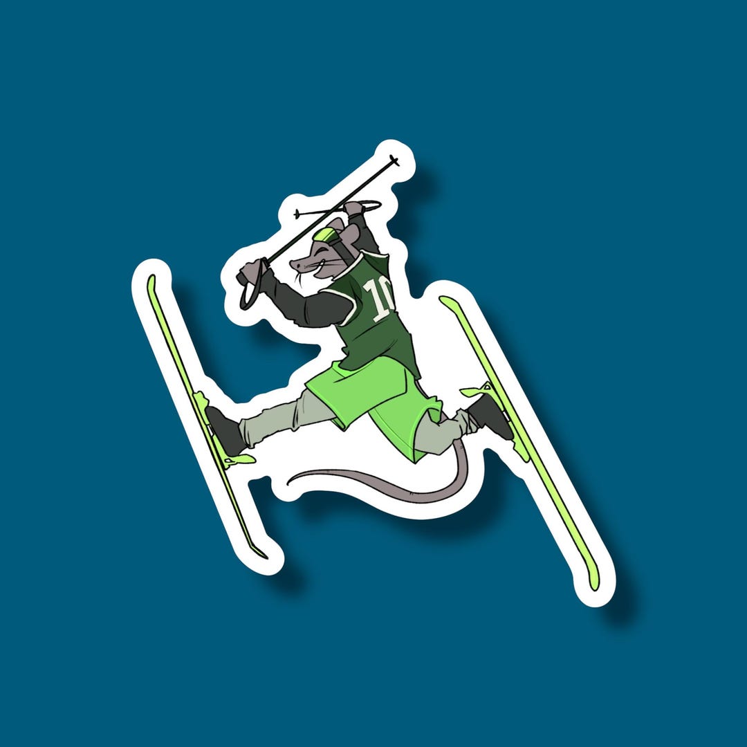 Ski Jump Rat | Waterproof, Weatherproof, Vinyl Sticker - Etsy