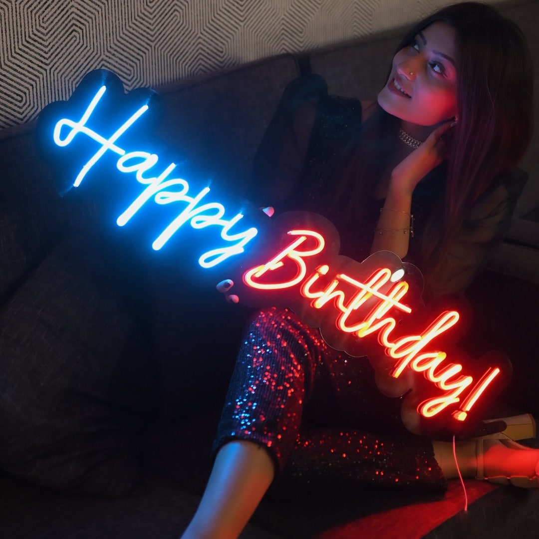 Happy Birthday Neon Sign Birthday Party Neon Sign Neon Birthday Sign ...