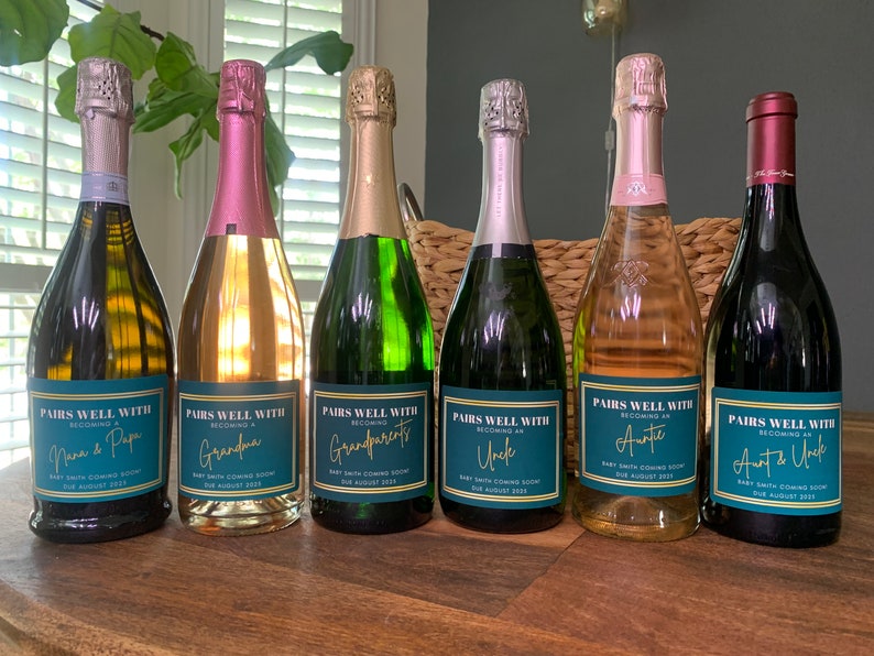 Pregnancy Announcement Wine Labels · Personalized Milestone Labels ...