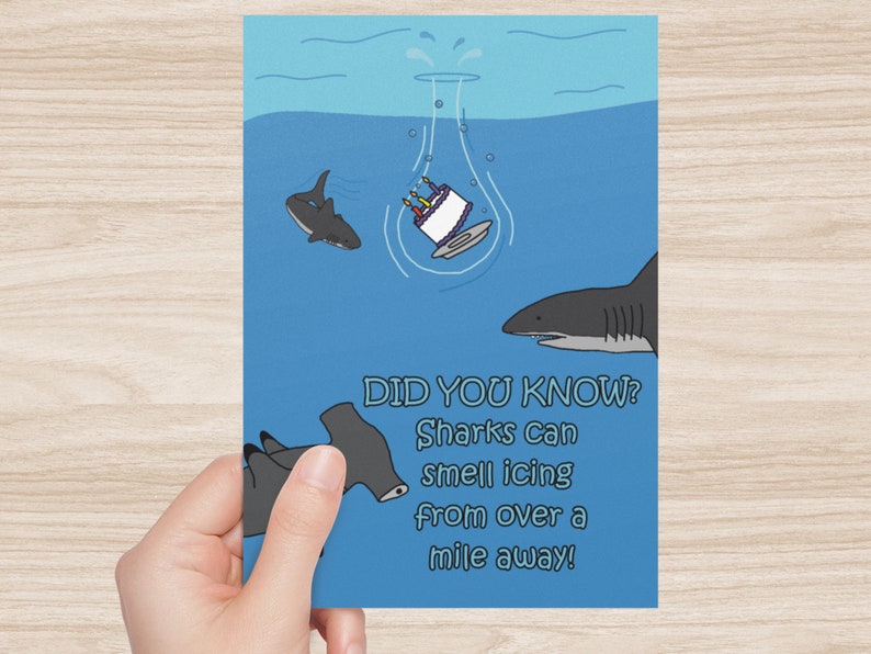 Shark Birthday Card Kids Birthday Card Child Birthday Card - Etsy