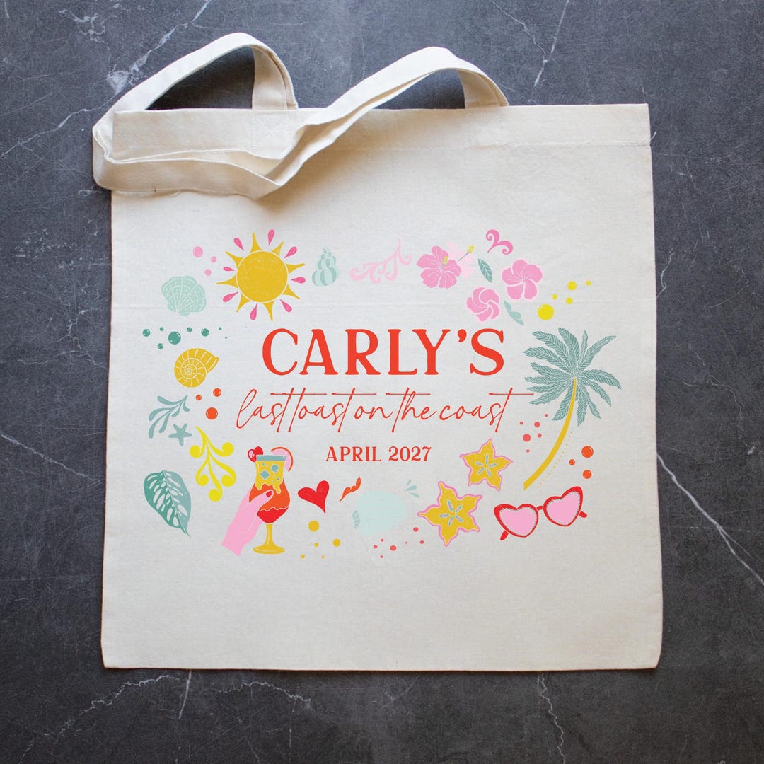 Custom Bachelorette Tote, Beach Bachelorette Bags, Bridal Party Gift ...