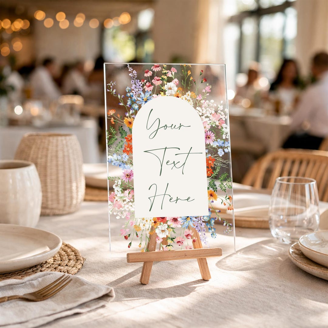 Custom Acrylic Sign, Wildflower Floral Wedding Signage, Event Signs - Etsy