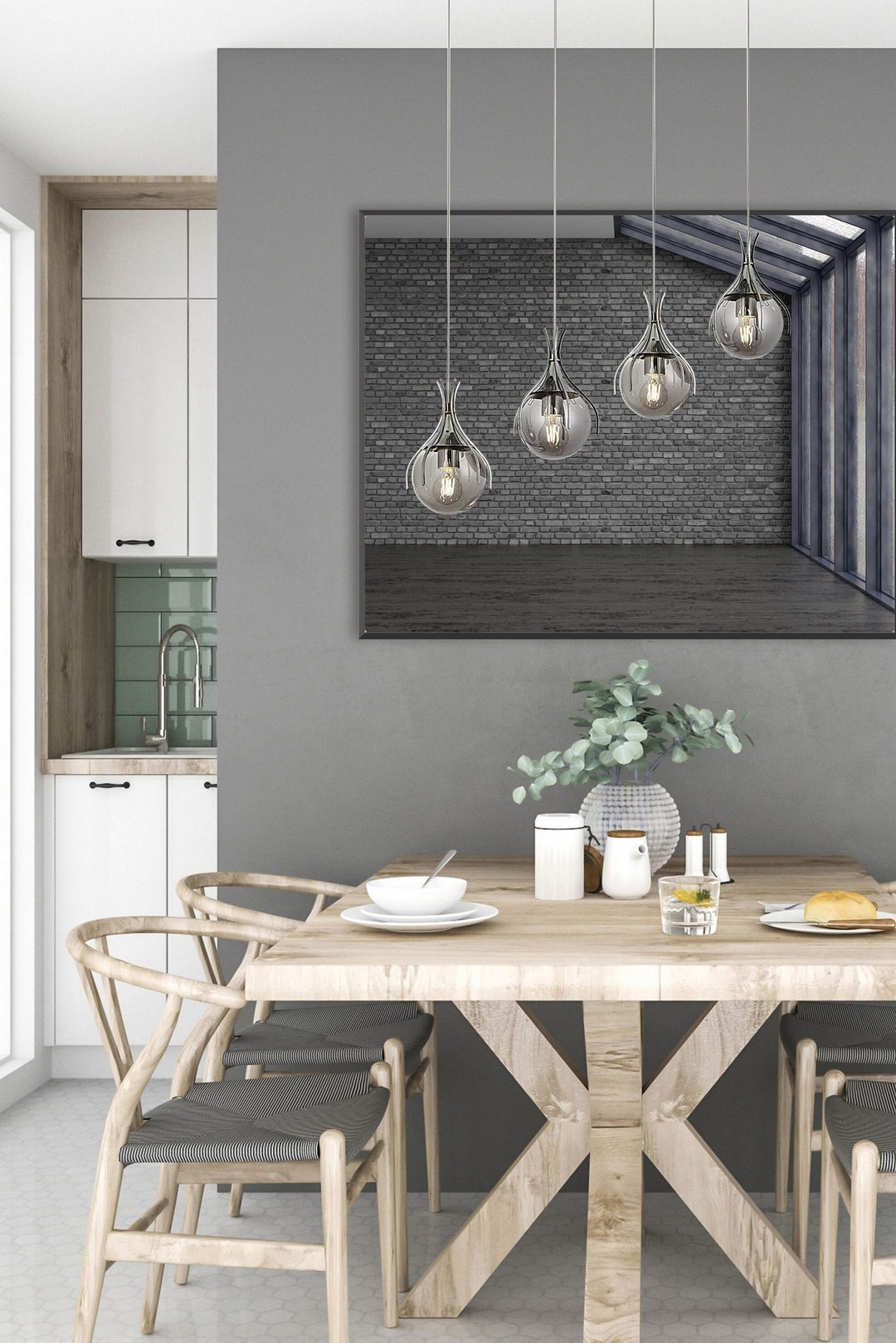 Pendant Chandelier Glass Ceiling Lighting Four Lamb Chandelier Unique ...