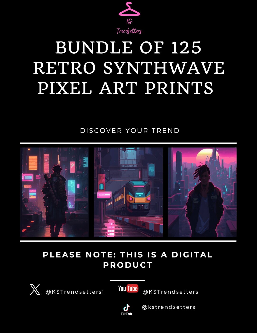 125 Retro Synthwave Pixel Art Prints Bundle - Etsy
