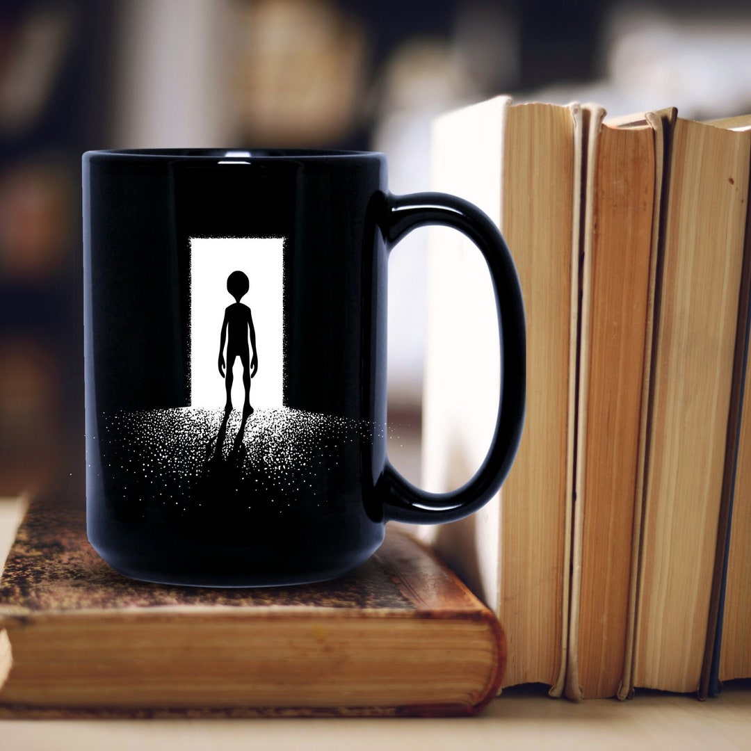 Alien Coffee Mug, Black Coffee Cup, UFO Mug, Extraterrestrial Coffee ...