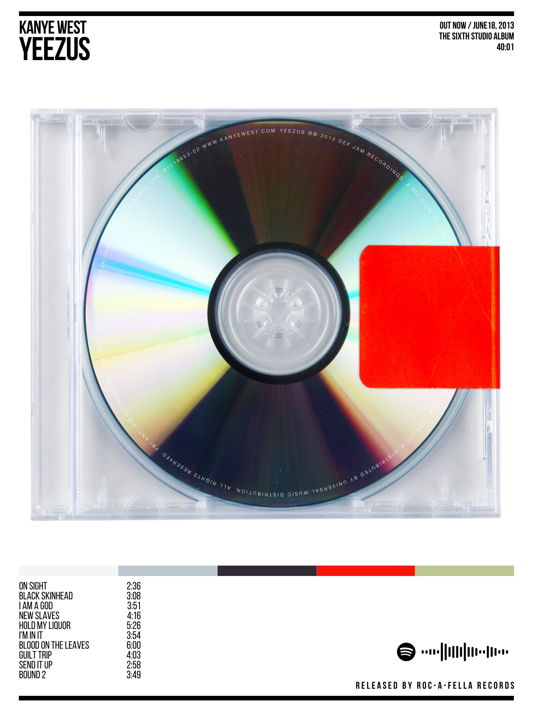 Yeezus Album Poster / Kanye West / Album Cover Poster sold by Adisa ...