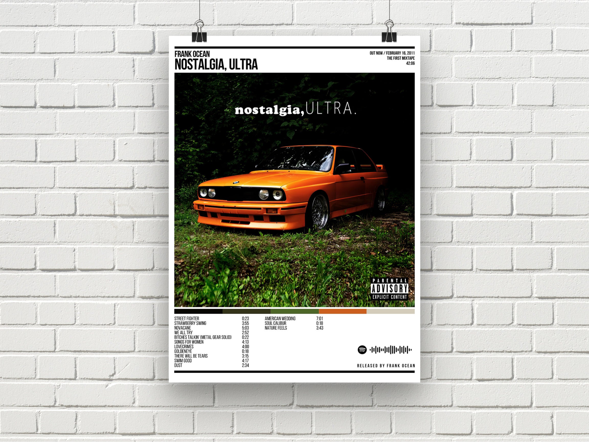 Nostalgia ULTRA Album Poster, Frank Ocean Album Cover Poster sold by ...