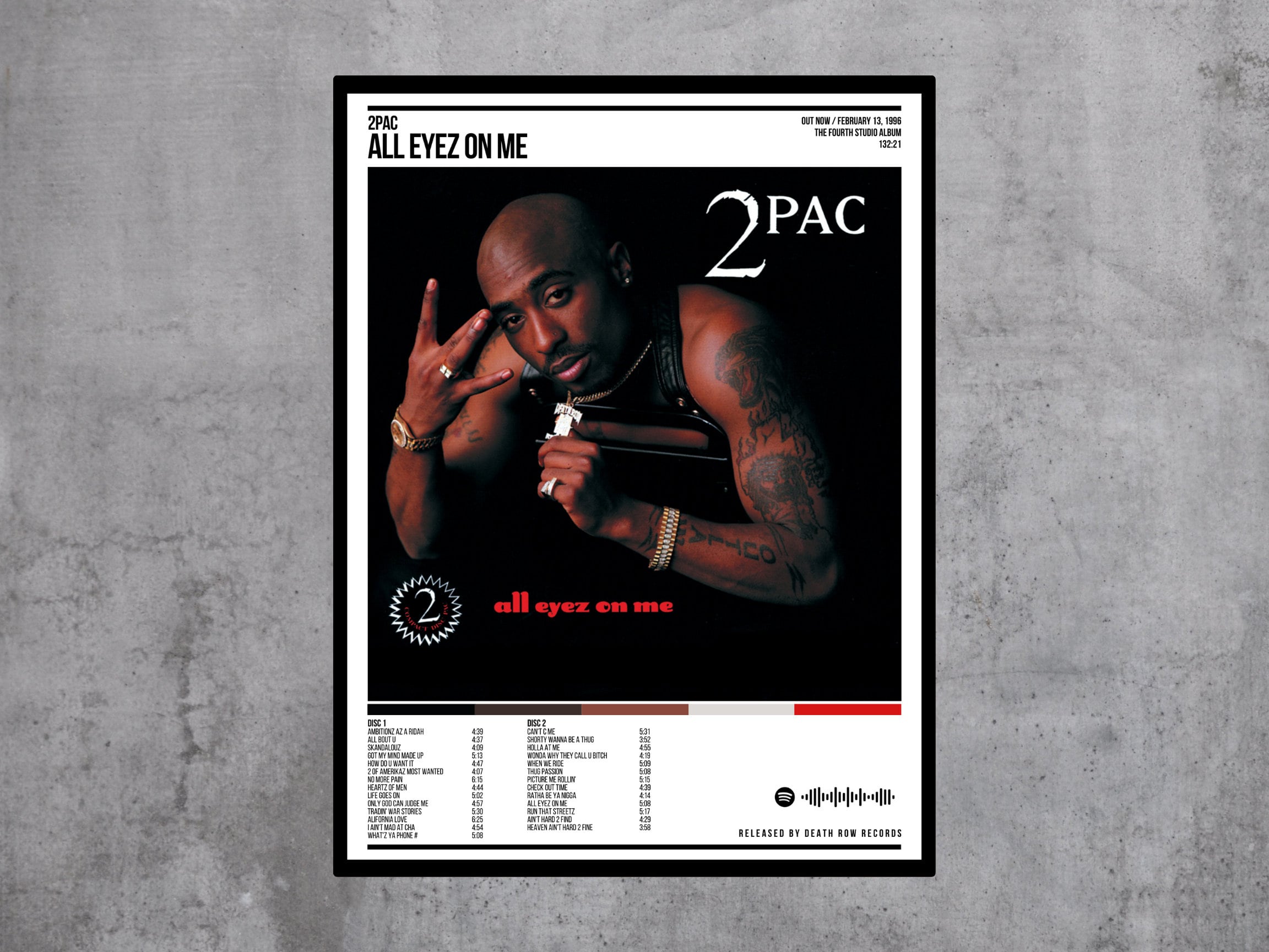 2pac All Eyez On Me The Don Killuminati Me Against The World Framed Cd Album Cover Poster Tupac
