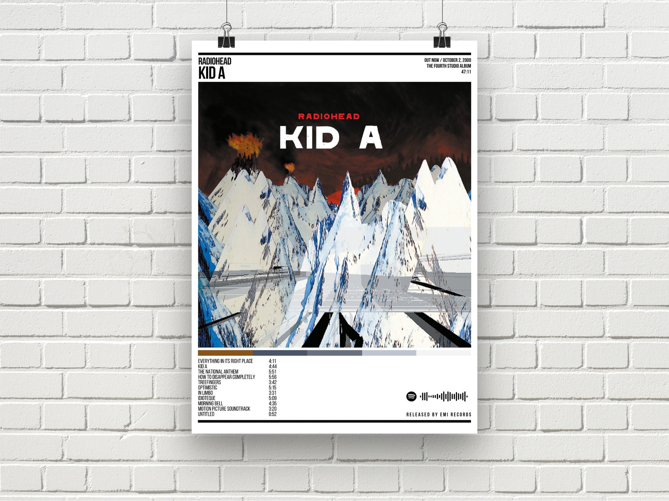 Kid A Album Poster / Radiohead / Album Cover Poster / Wall Art (Und ...