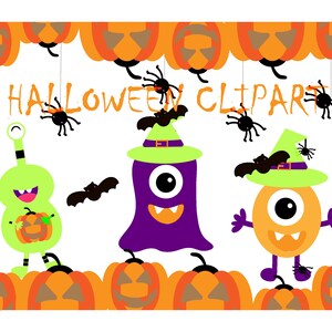 Halloween Monsters Clipart Monsters Clip Art Halloween - Etsy