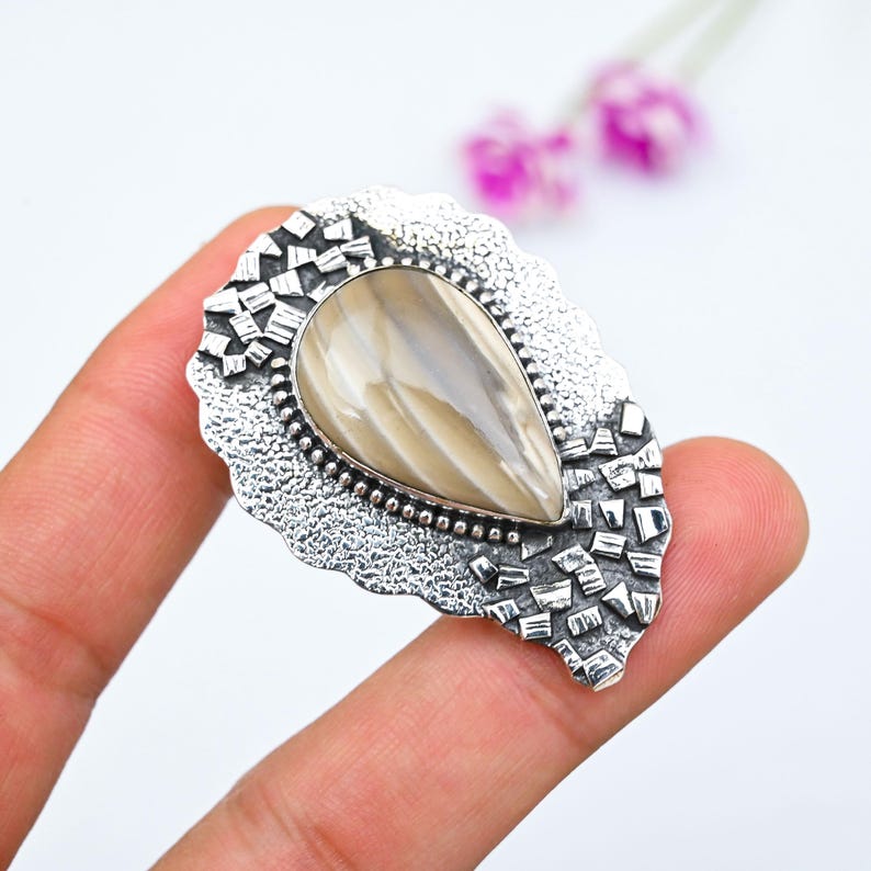 Flint Stone Gemstone Pendant Jewelry Pendant 925 Sterling Silver ...