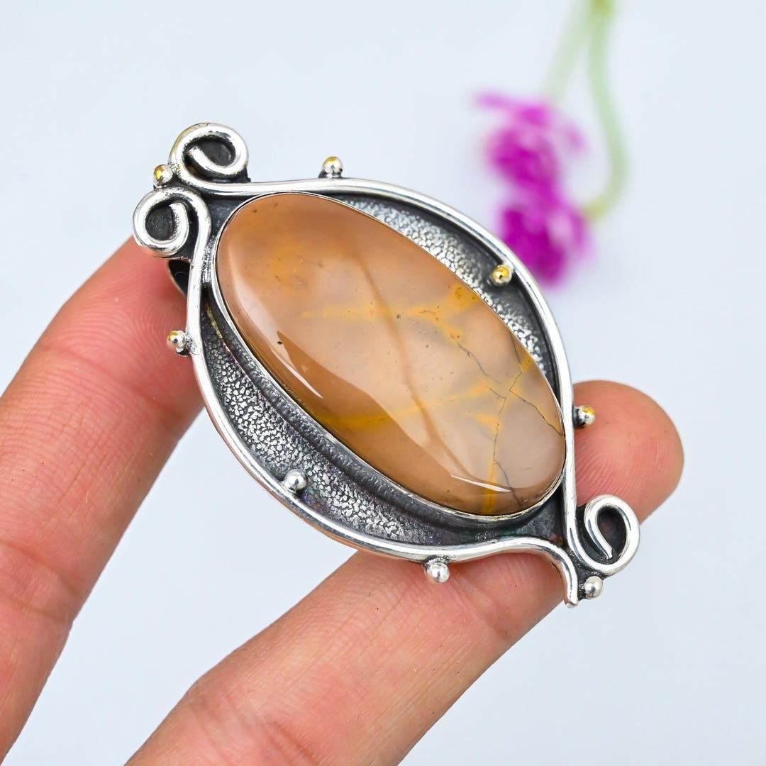 Natural Mookaite Jasper 925 Sterling Silver Oval Shape Gemstone ...