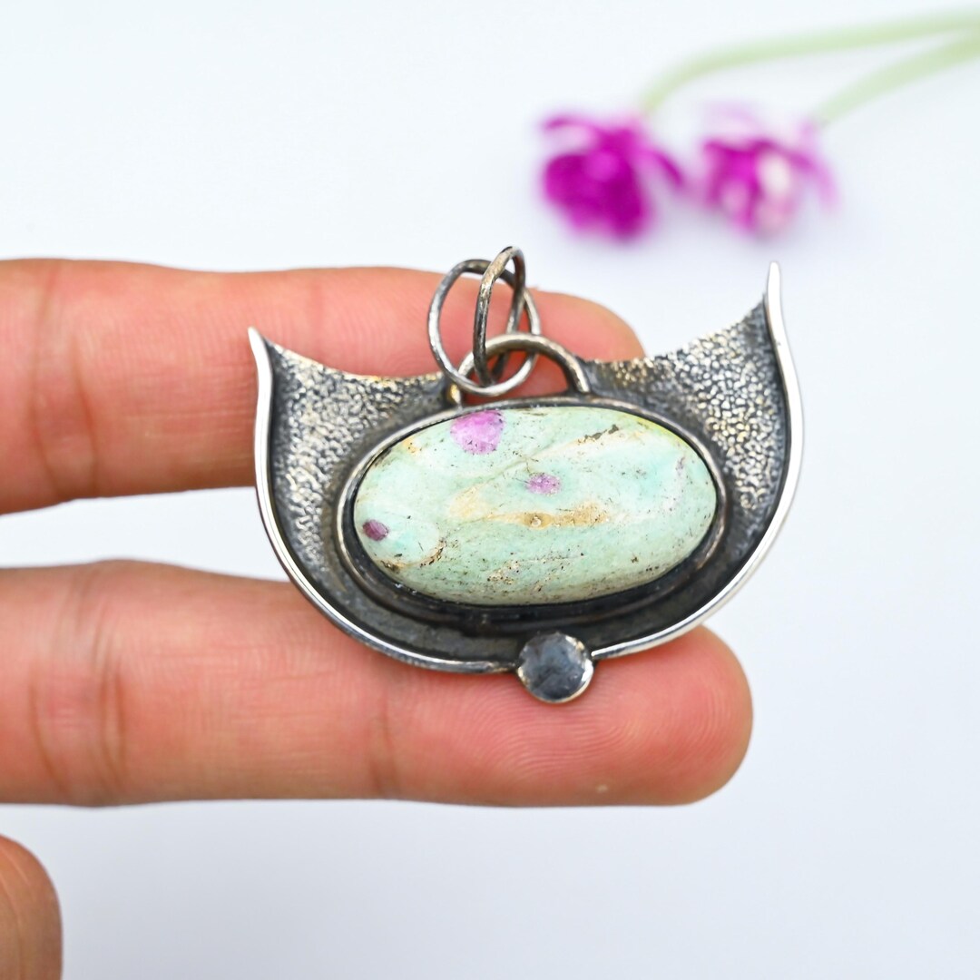 Ruby Fuchsite Pendant 925 Sterling Silver Pendant Fuchsite Gemstone ...