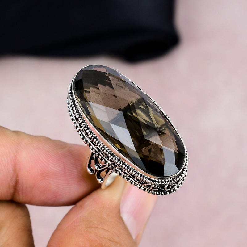 Smokey Topaz Ring - Etsy