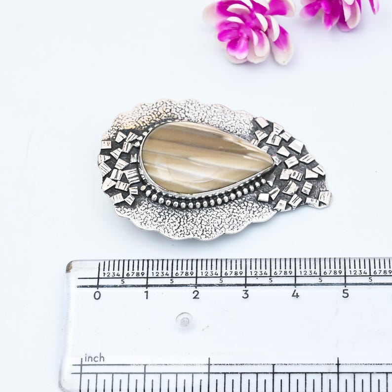 Flint Stone Gemstone Pendant Jewelry Pendant 925 Sterling Silver ...