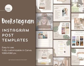 Book Instagram Post Templates, Bright Bookstagram Templates ...