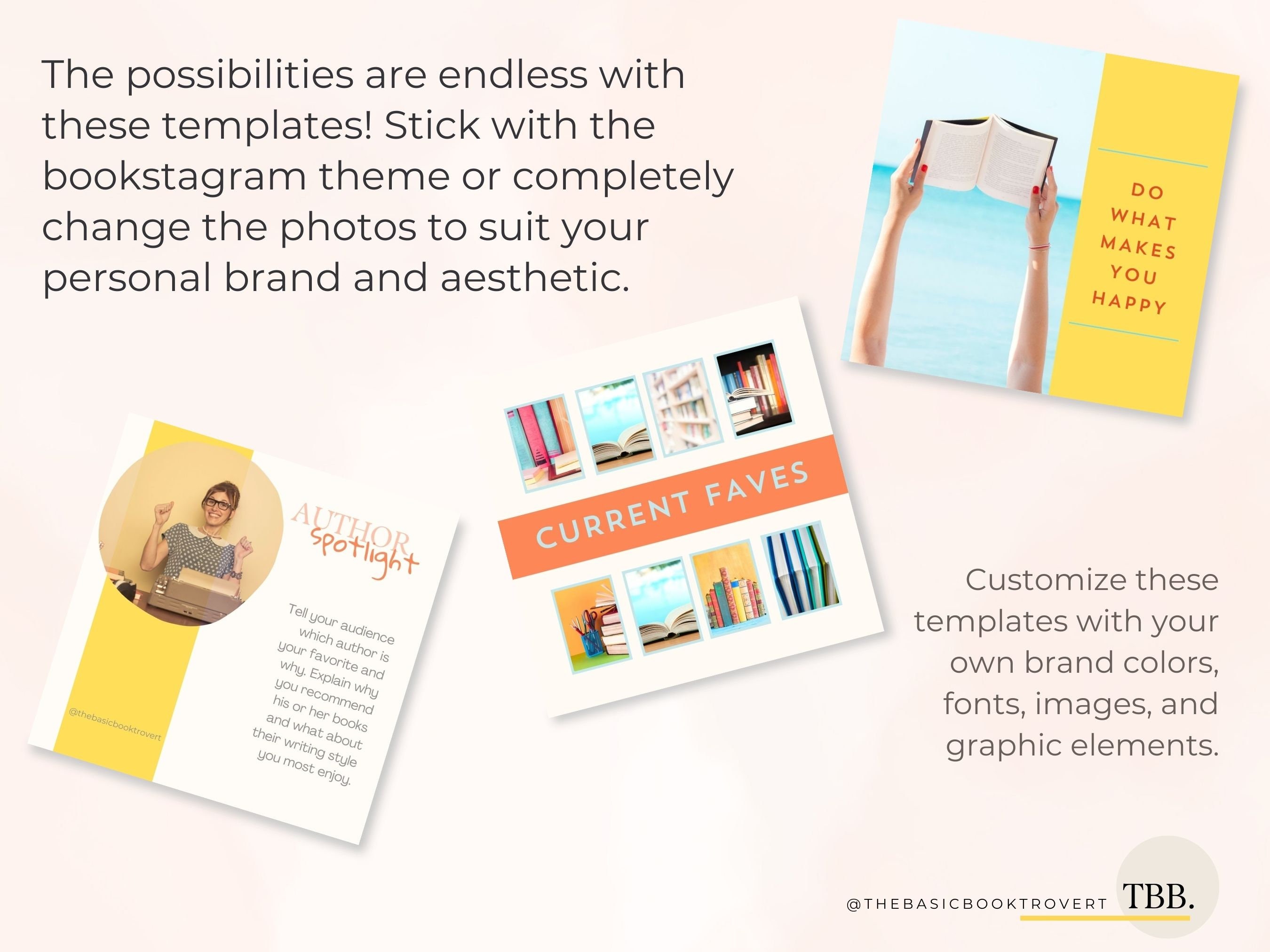 Book Instagram Post Templates, Bright Bookstagram Templates ...