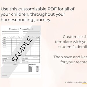 Homeschool Progress Report, Report Card for Abeka, Six-point Grading ...