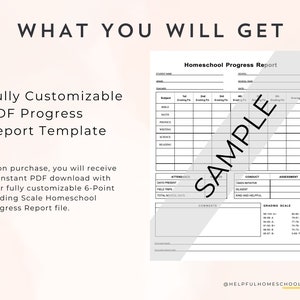Homeschool Progress Report, Report Card for Abeka, Six-point Grading ...