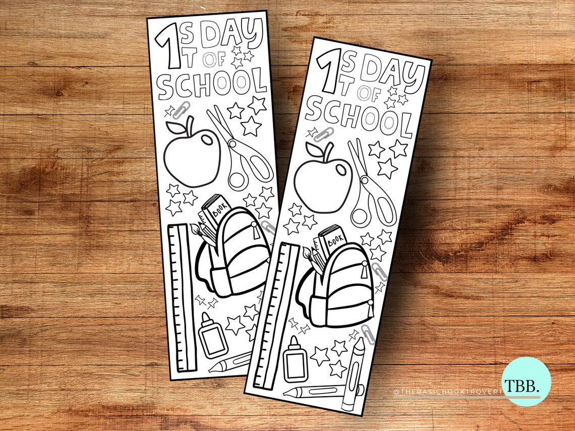 Back to School Coloring Page Bookmarks for School, Homeschool ...
