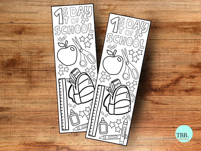 Back to School Coloring Page Bookmarks for School, Homeschool ...