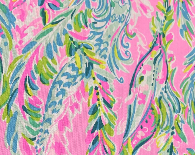 Pink Mermaid Unicorn Dobby Cotton Fabric Preppy 9x17 or 17x17 FQ Fat ...