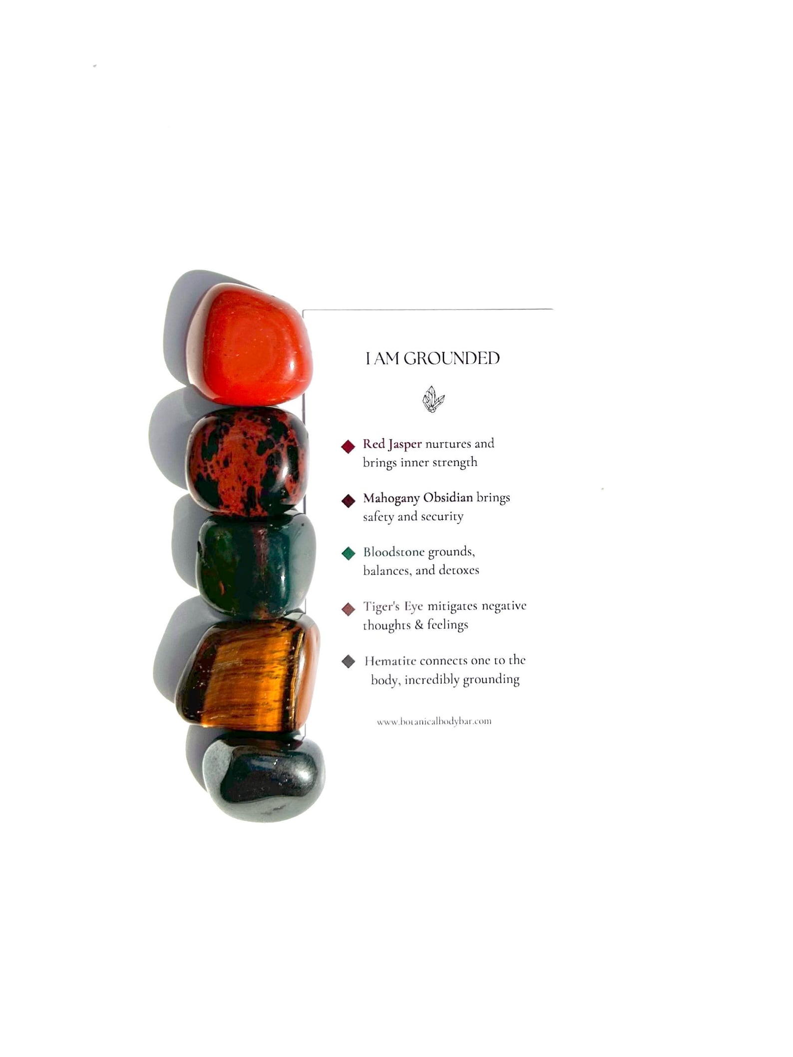 I Am Grounded | Positive Affirmation Crystal Kit | Pocket Stones ...