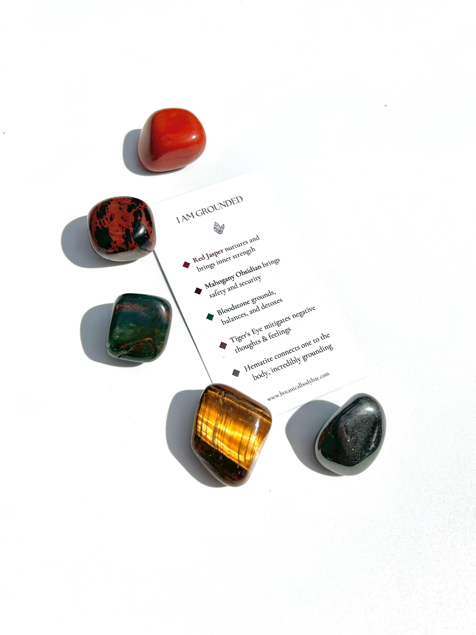 I Am Grounded Positive Affirmation Crystal Kit Pocket Stones Stabilize ...